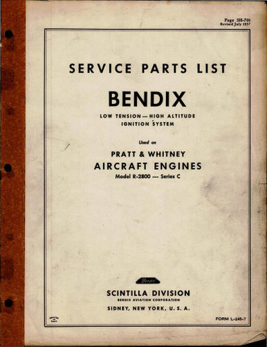 Service Parts List for Bendix Low Tension High Altitude Ignition System ...