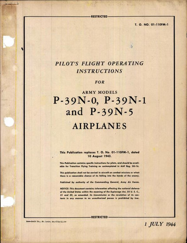 Pilot's Flight Operating Instructions for P-39 - AirCorps Library