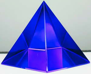 PIRAMIDE CRISTAL AZUL 100MM - BLUE CRYSTAL PYRAMID 100 MM - YEMAYA CHANGO