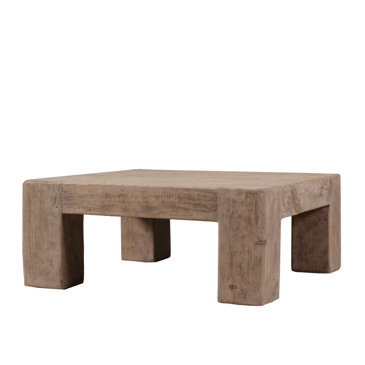 40" Square Ravello Coffee Table Weathered Gray, 16.5" High.