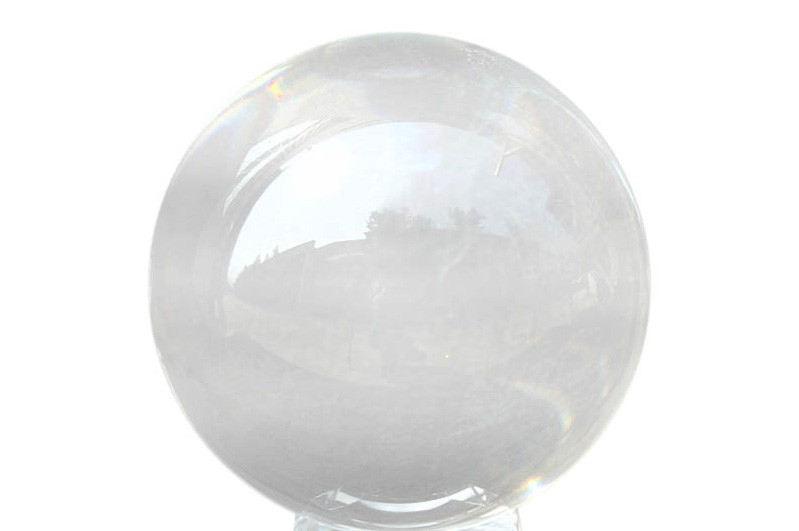 Natural Crystal Ball 4 Inch Pearl White - Lilys Living