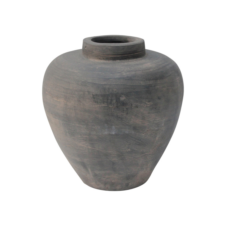 12" Earthy Gray pottery vase tapered down (finish varies no two are the ...