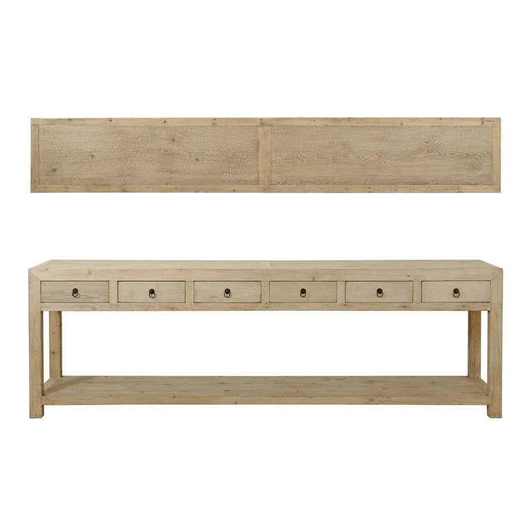 Capri Console Table 6 Drawers Weathered Natural - Lilys Living