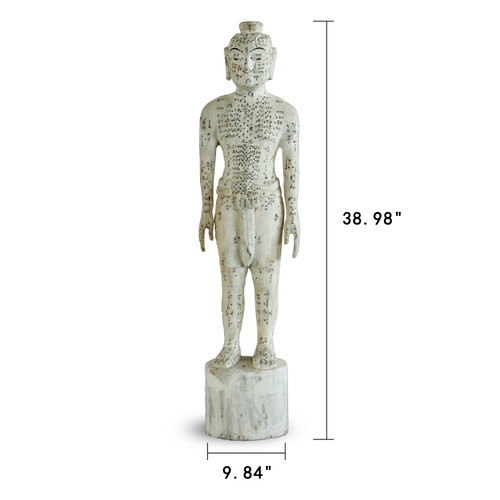 Acupuncture Male Figure Model Antique White Approx. 40"H - Lilys Living