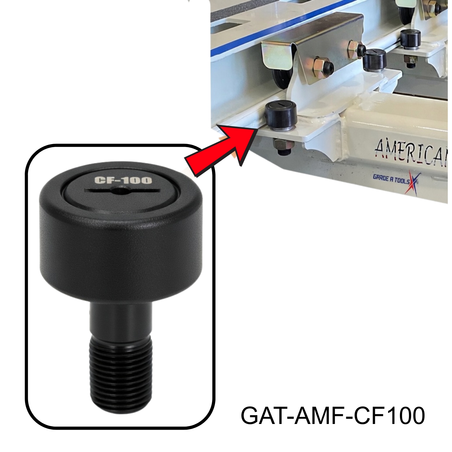 American Freedom Frame Machine Pull Tower Cam Follower - Roller Bearing
