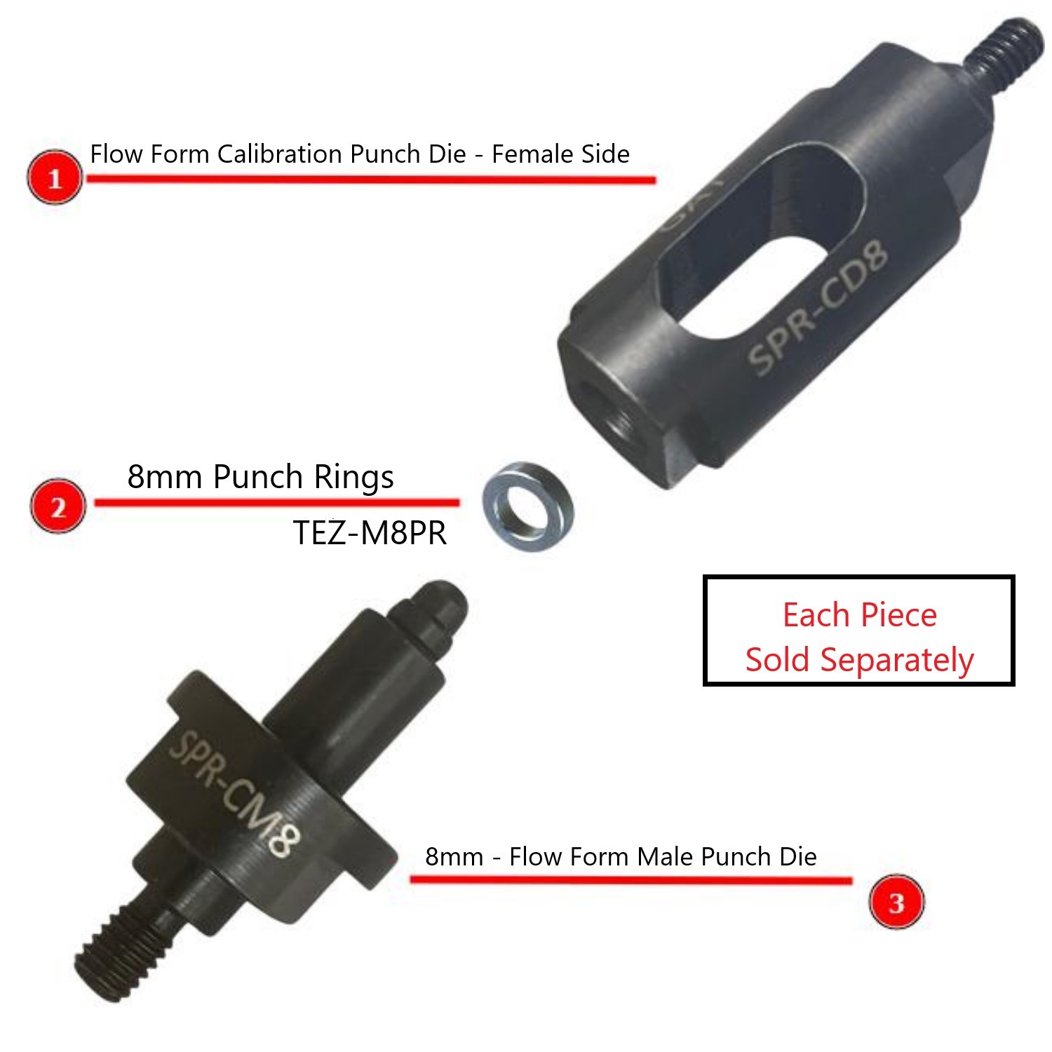 8mm Calibration Punch Ring Die Mandrel - For Tesla -Rivian Flow Form Rivets