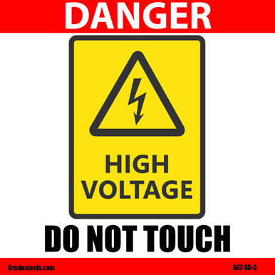 EV Danger High Voltage Decal - Red - Static Cling