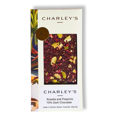 Signature Rosella and Pistachio Dark Chocolate