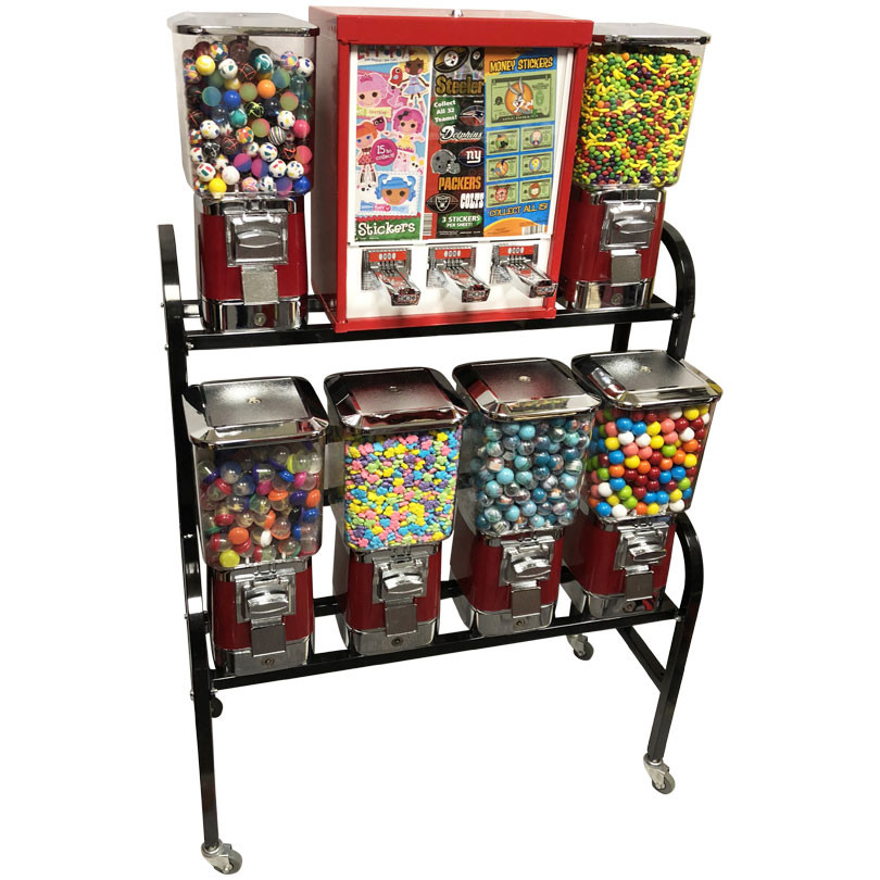 ProVend 8 Way Candy and Sticker Bulk Vending Rack - CandyMachines.com
