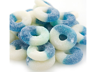 Blue Raspberry Gummy Rings Bulk Candy (18 lbs) - CandyMachines.com