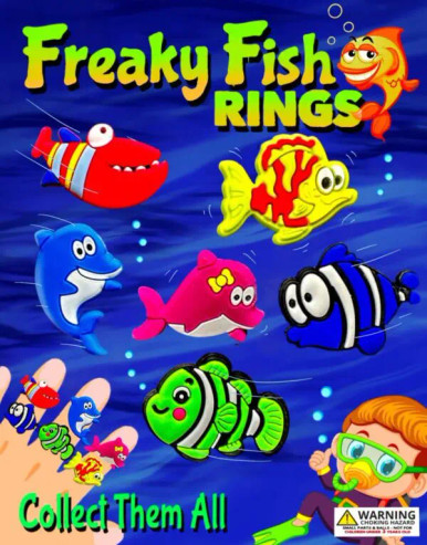 Freaky Fish Rings Vending Capsules (1 inch) 250 ct - CandyMachines.com