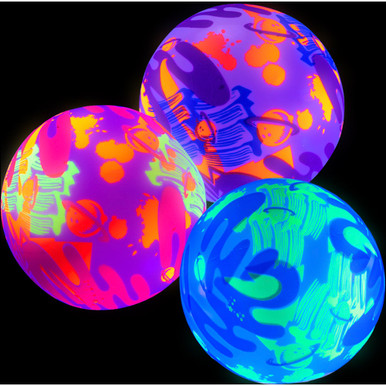 Inflatable 6in Neon Space Balls (100 ct) - CandyMachines.com