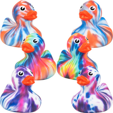 Tie Dye Rubber Ducks (2 inch) 50 ct - CandyMachines.com