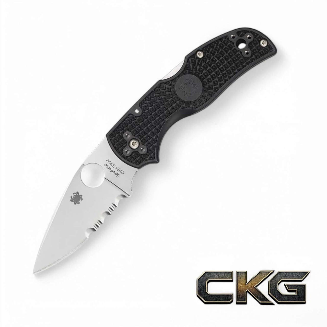 Spyderco Native 5 Black Lightweight Knife | Combination Edge EDC with ...