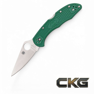 Spyderco Delica 4 Lockback Green Pocket Knife - VG-10 Blade & Ergonomic ...