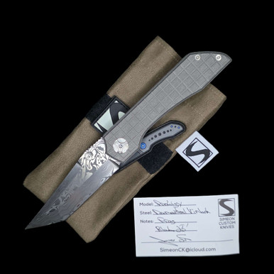 Simeon Custom Knives Prodigy Damasteel Frag