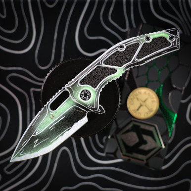Heretic Knives Medusa Manual Tanto Toxic Green Negative Cel Shade ...