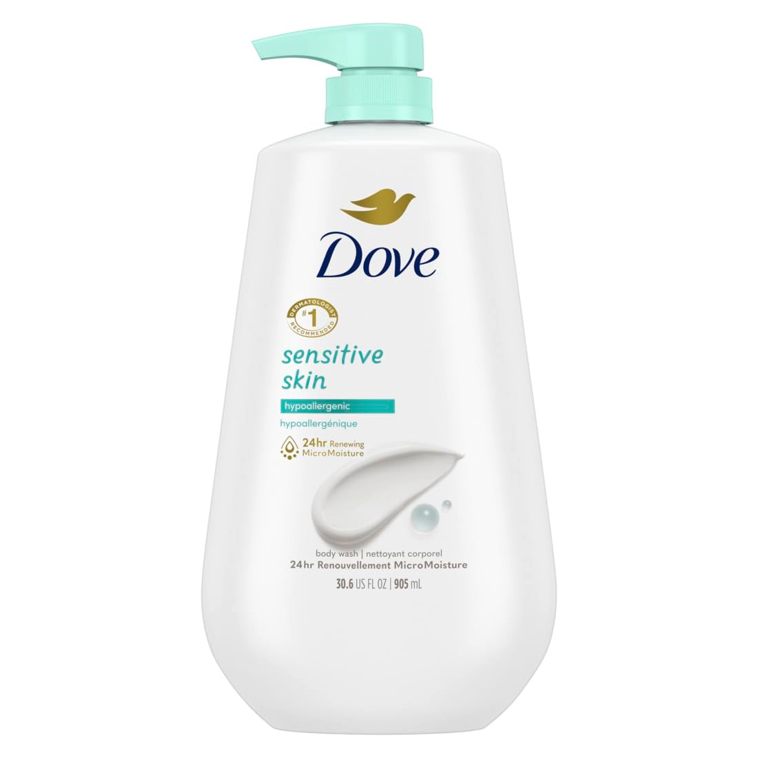 Dove Hypoallergenic Sensitive Skin Body Wash 30.6 oz Pump