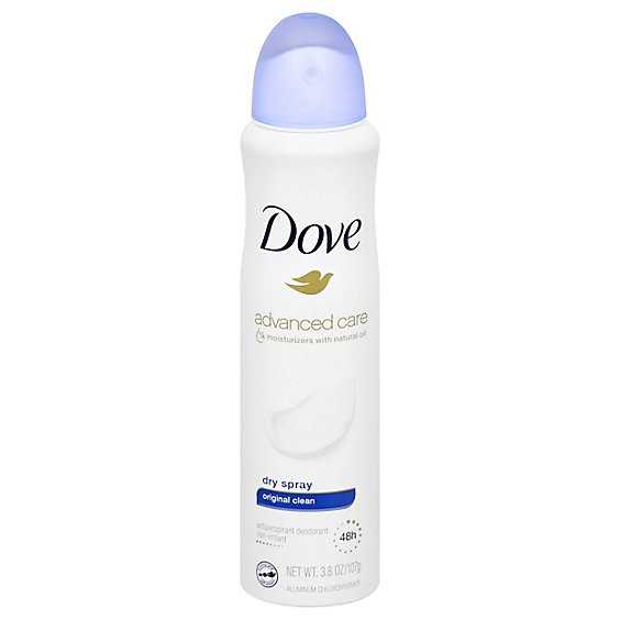 Dove Advanced Dry Spray 48hr AP/Deo. 3.8 oz - Original Clean (Blue ...
