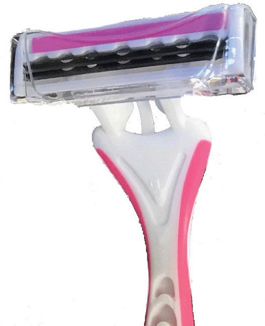 Club Classic Pink & White Triple Blade Individually Wrapped Razor (144 ...