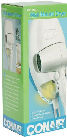 Conair Wall Mounted Hair Dryer 1600 watt - Fore Supply Company