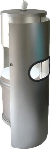 Gym Wipes Stainless Steel Stand w/ Hinged Door - Fore Supply Company