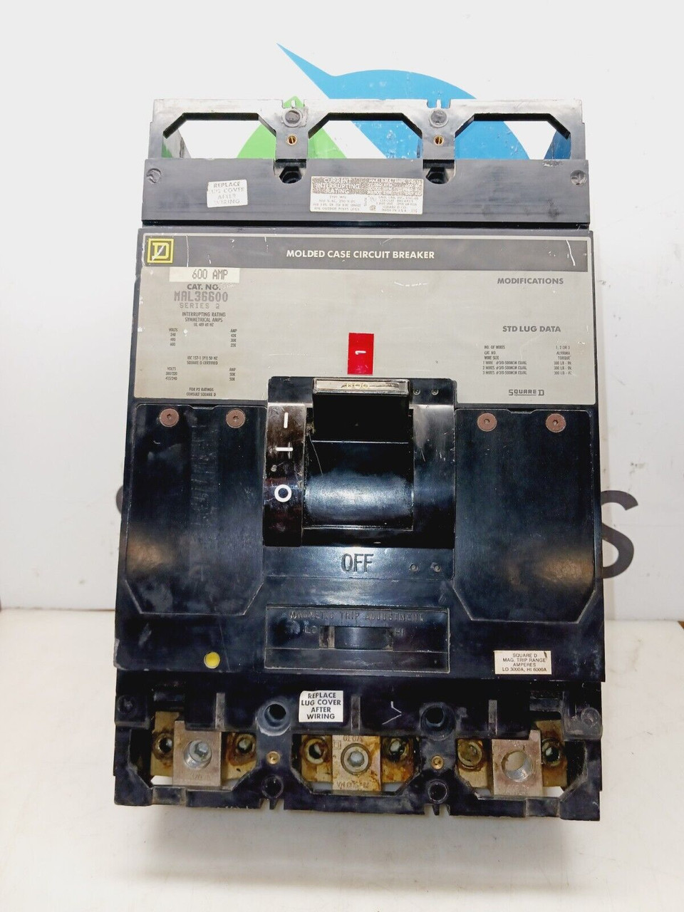 SQUARE D MAL36600 600 AMP CIRCUIT BREAKER 3 POLE 600 VAC 250 VDC (FLAW) - C & G Surplus Inc.
