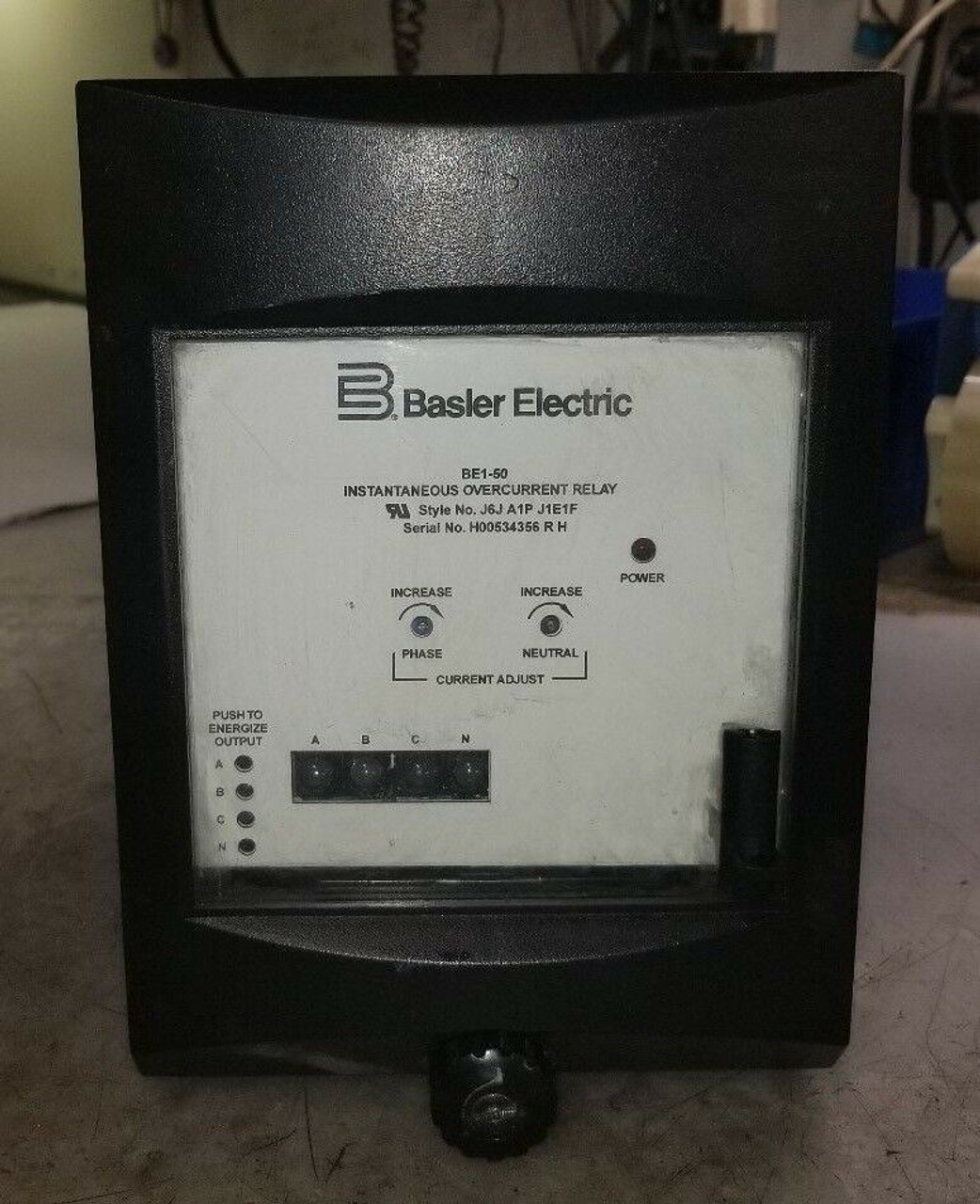 BASLER ELECTRIC BE1-50 INSTANTANEOUS OVERCURRENT RELAY STYLE ...