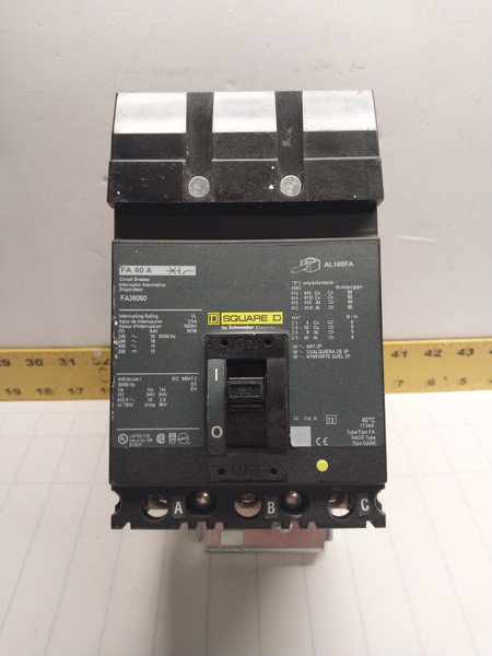 SQUARE D 60 AMP I-LINE CIRCUIT BREAKER 600 VAC / 250 VDC 3 POLE FA36060 - C & G Surplus Inc.
