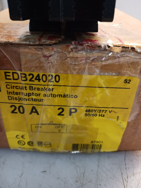 NEW SQUARE D 20 AMP BOLT ON CIRCUIT BREAKER 2 POLE 480Y/277 240 VAC EDB24020 - C & G Surplus Inc.