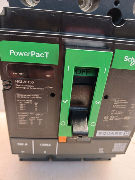 NEW SQUARE D 150 AMP POWERPACT CIRCUIT BREAKER 3P 600 VAC HGL36150 - C ...