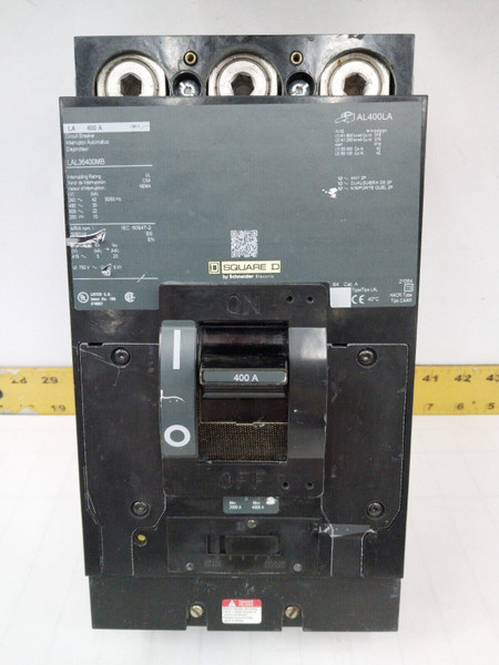 SQUARE D 400 AMP CIRCUIT BREAKER 600 VAC / 250 VDC 3 POLE LAL36400MB - C & G Surplus Inc.