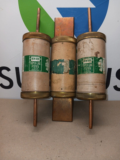 3) BUSSMANN REN-600 SUPER-LAG RENEWABLE FUSE 600 AMP 250 VAC - C & G ...
