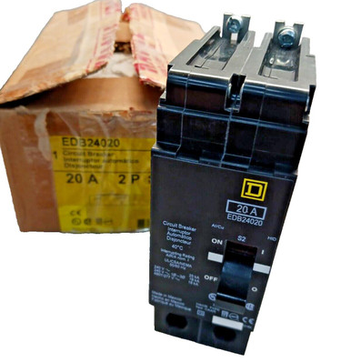 NEW SQUARE D 20 AMP BOLT ON CIRCUIT BREAKER 2 POLE 480Y/277 240 VAC EDB24020 - C & G Surplus Inc.