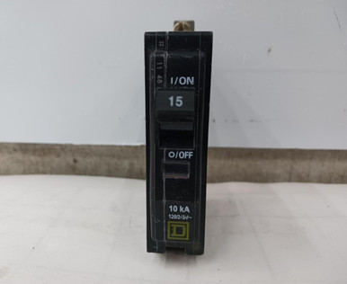 SQUARE D 15 AMP CIRCUIT BREAKER 1 POLE 120/240 VAC QOB115 - C & G ...