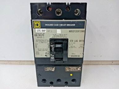 Square D 175 Amp Molded Case Circuit Breaker 3 Pole 600 VAC 25kA ...