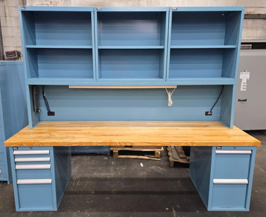 STANLEY VIDMAR MODULAR WORKBENCH WORKSTATION DESK 96" WIDE X30" DEEP X ...