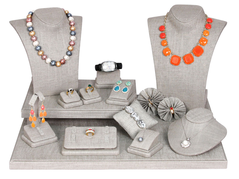 The Latest: Grey Linen Jewelry Displays - Ed's Box & Supply Inc.