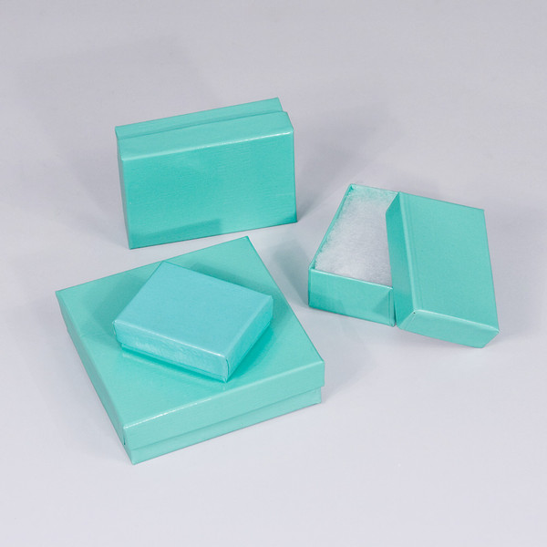 Teal Blue Cotton Filled Boxes (Choose from various sizes), price for ...