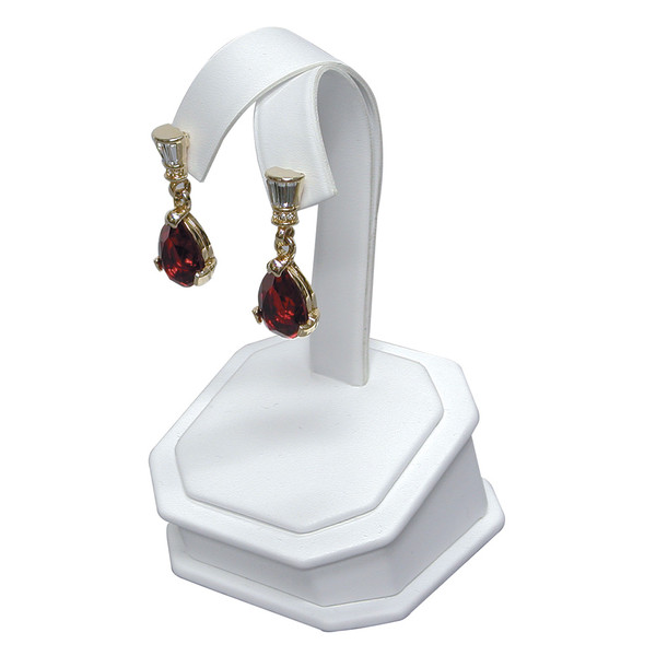 Earring Tree Display Stand 2 1/2” x 2 1/2” x 4 1/2”, White Leather(XD ...