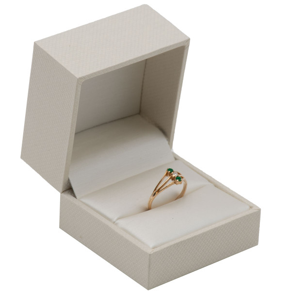 Ring Box with White Shimmer Satin and Paradiso 2" x 2" x 1.62"H - Ed's ...