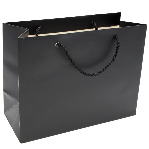 Paper Tote Gift Bag Black Color with Rope Handles - 20 Pieces per Pack ...