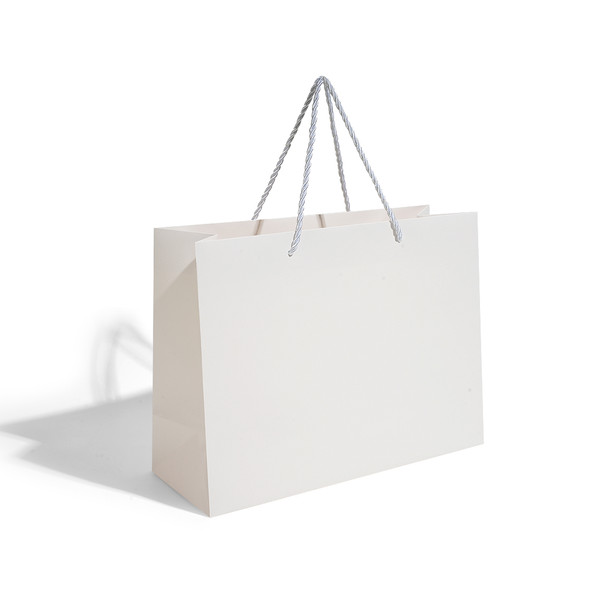 Large Vogue Size Paper Tote Gift Bag with Matching Rope Handle in White ...