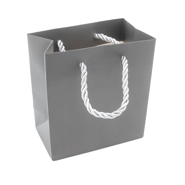 Paper Tote Gift Bag Grey with Satin Rope Handles - 20 Pieces per Pack ...