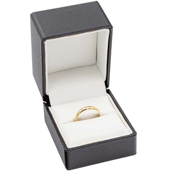 Black Textured Ring Box with Bow – Luxury White Interior Ring Packaging ...
