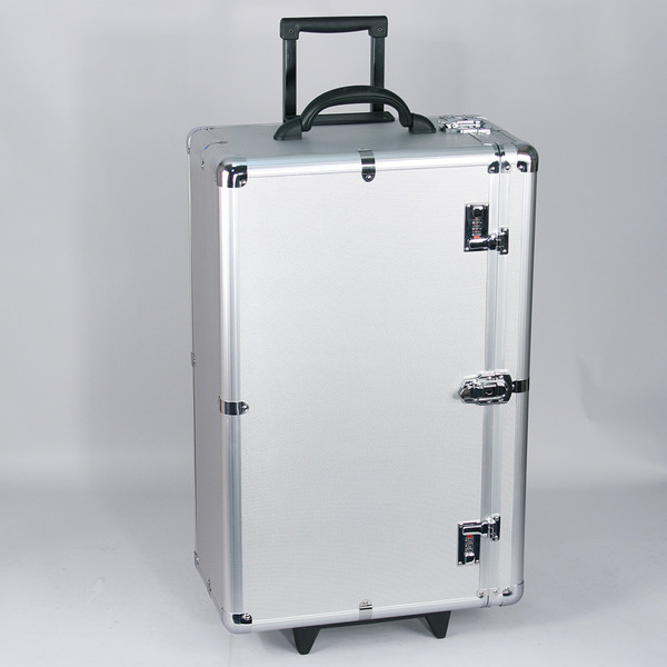 Tall Aluminum case side-open w/handle (for24 tray), 16 3/8" x 10 1/2" x ...