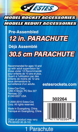 Parachute, 12" - King Kong Hobbies