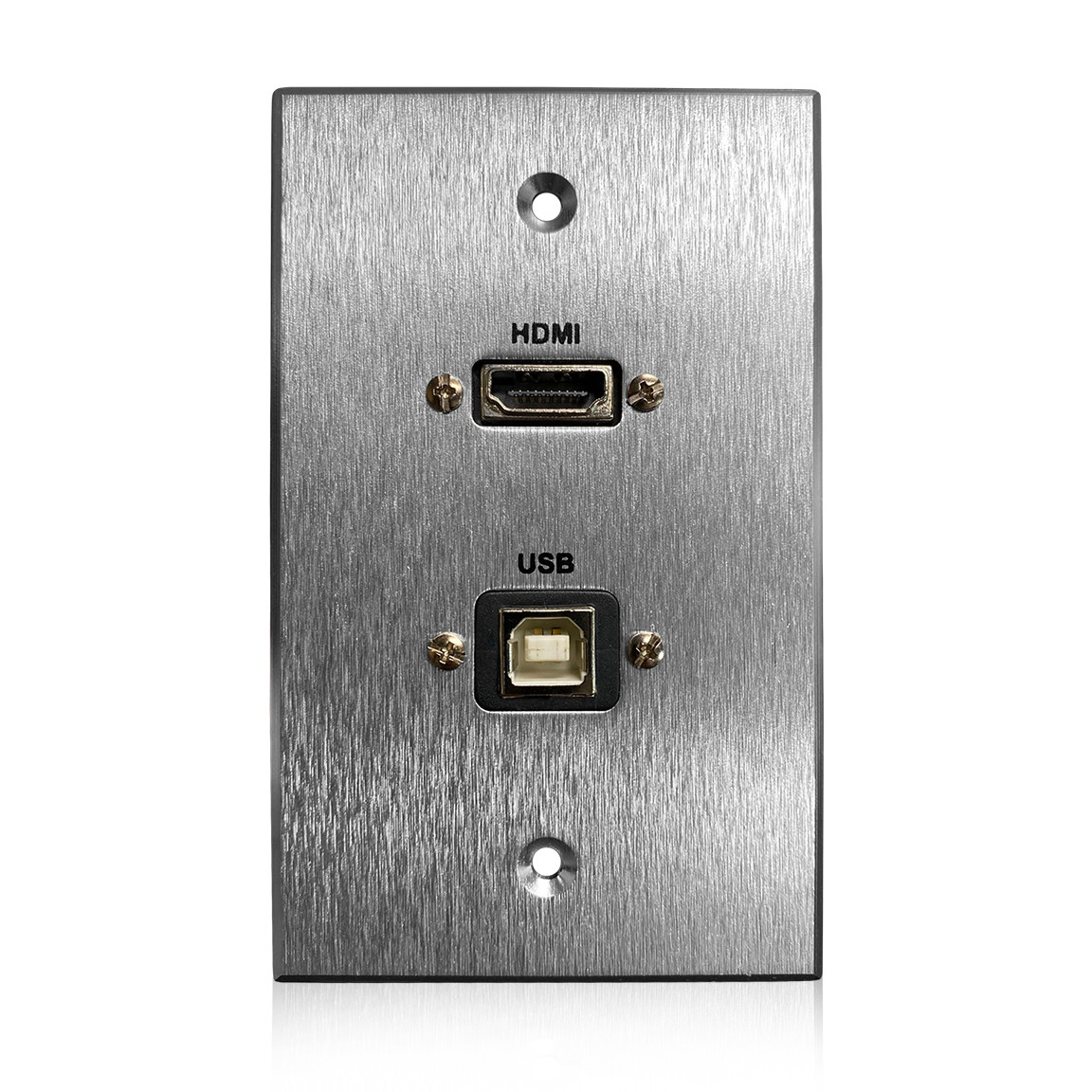 HDMI and USB-B 2.0 Pass-Through Single Gang Aluminum Wall Plate with ...