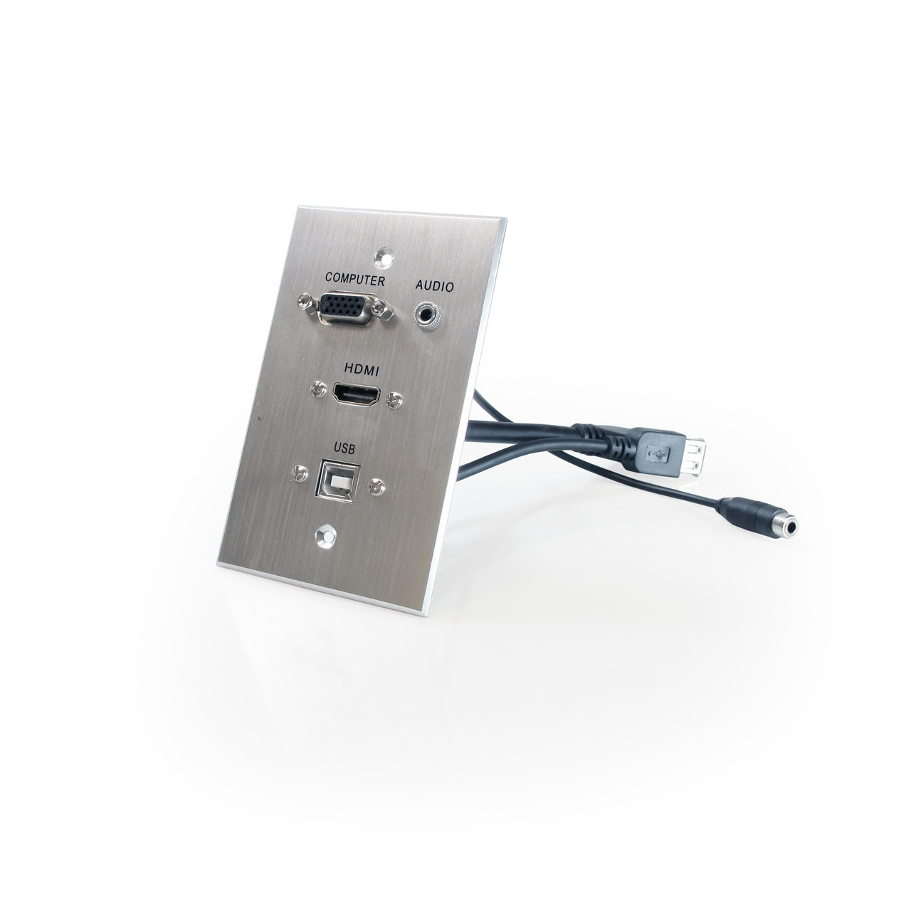 HDMI and USB-C 3.0 Pass-Through Single Gang Aluminum Wall Plate with ...