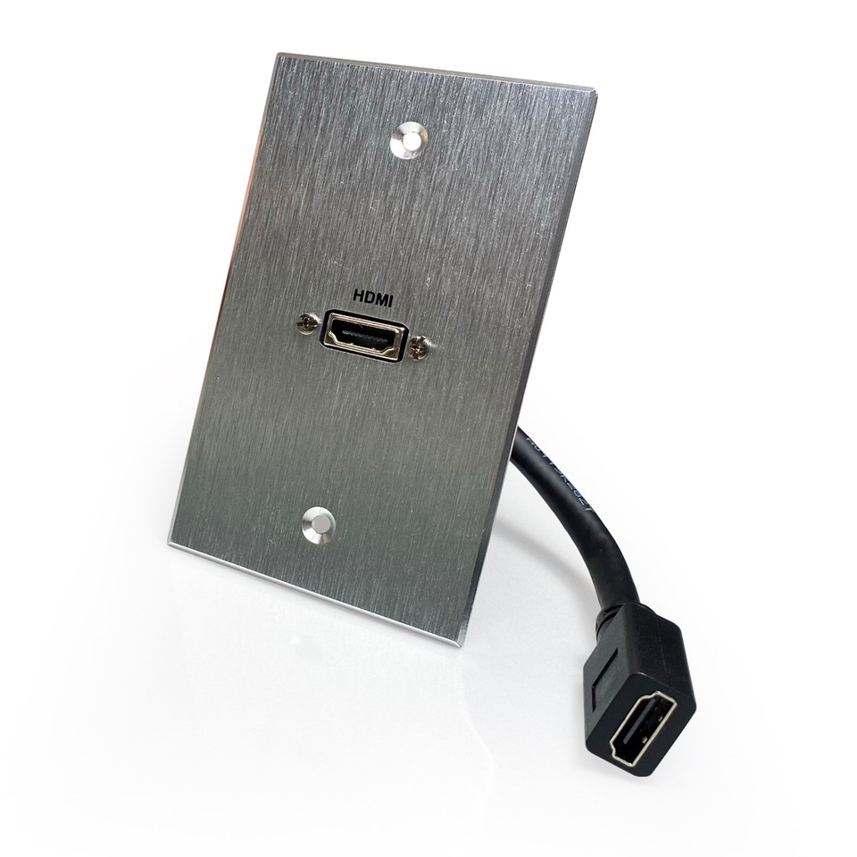 HDMI and USB-A 3.0 Pass-Through Single Gang Aluminum Wall Plate with ...